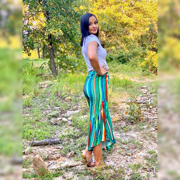 L&B | Pants & Jumpsuits | Serape Ruffle Pants | Poshmark